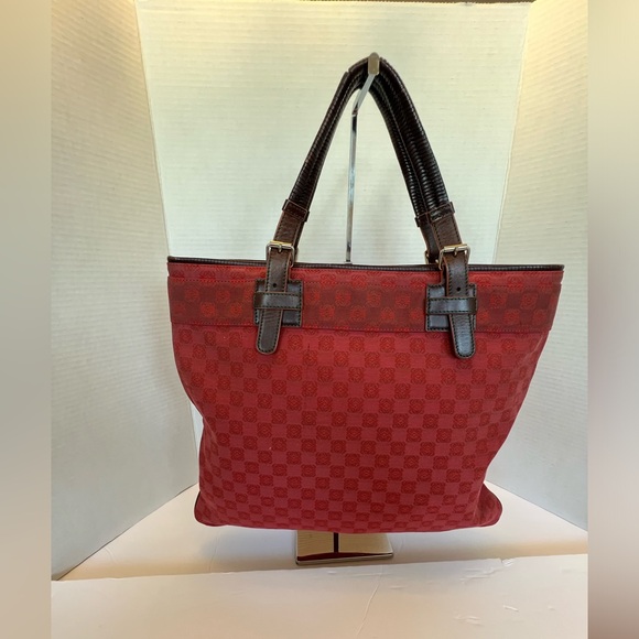 Loewe | Bags | Loewe Anagram Tote Amberburnt Orange Canvas With Brown Leather Straps And Trim ...